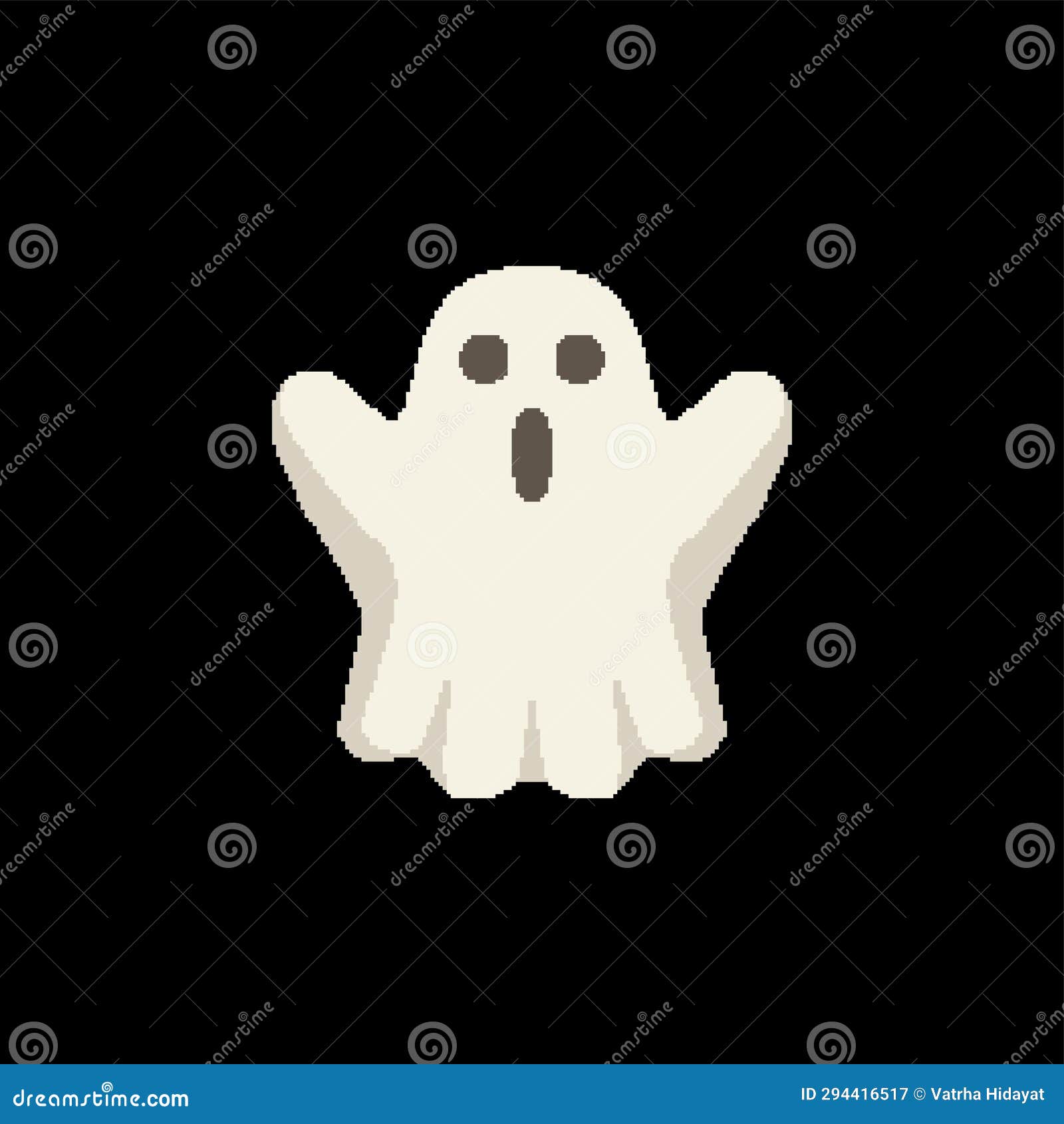 Ghost Logo Icon in Pixel Art Stock Vector - Illustration of graphic ...