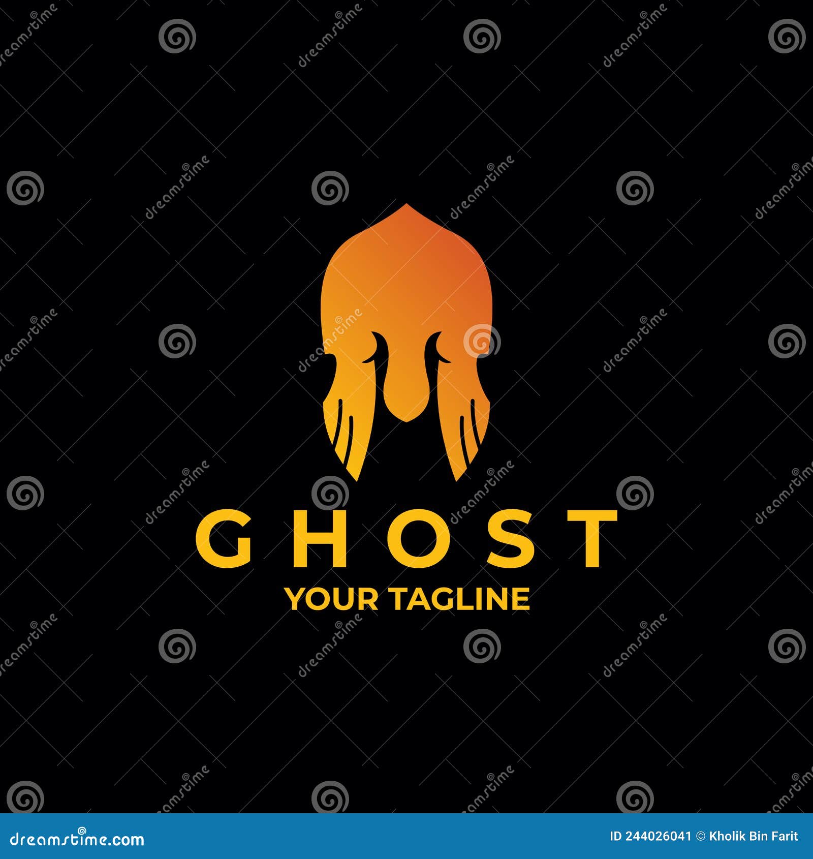 Ghost Logo Vector Design Template Stock Vector - Illustration of head ...