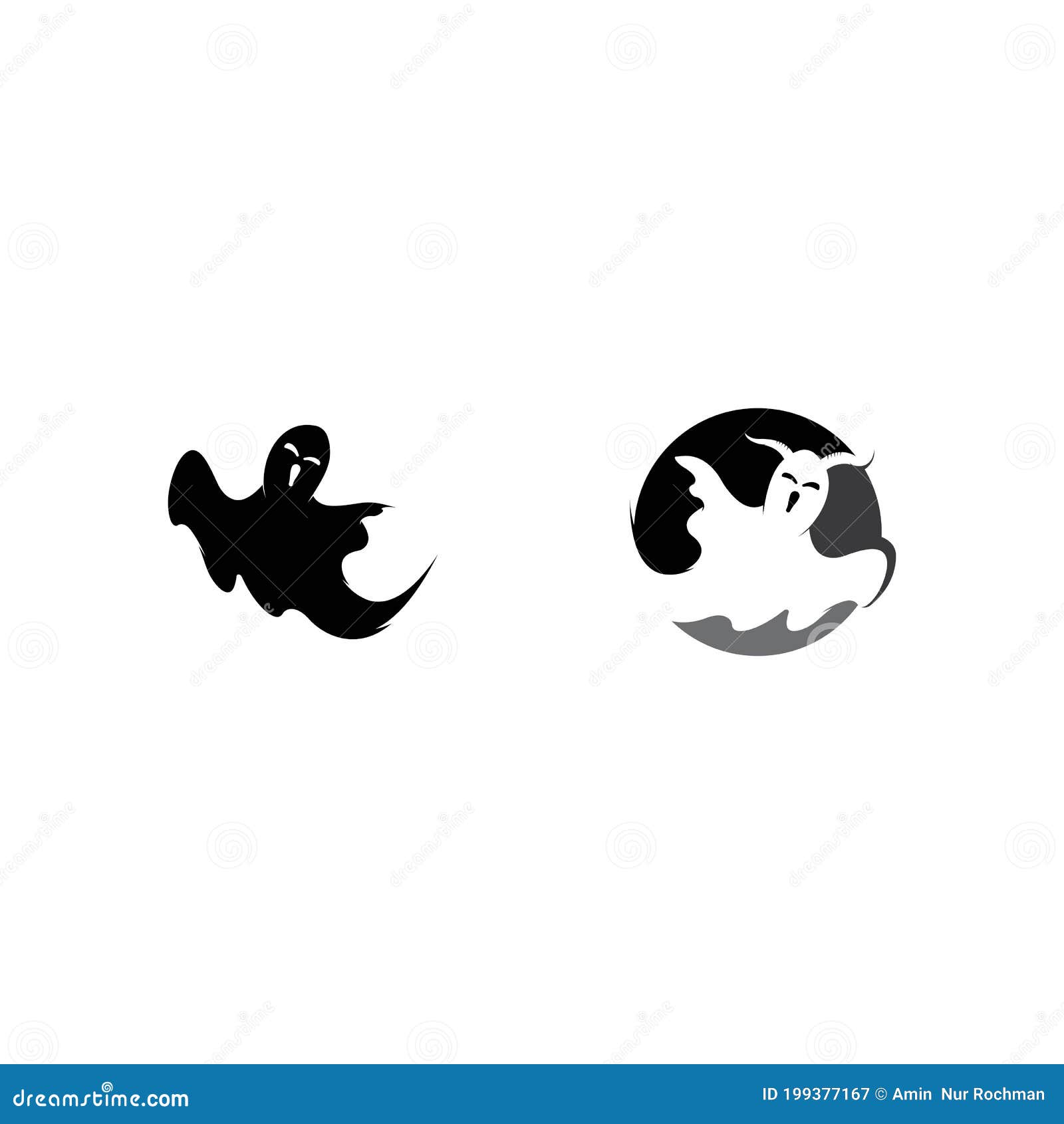 Ghost logo vector template stock vector. Illustration of mysterious ...