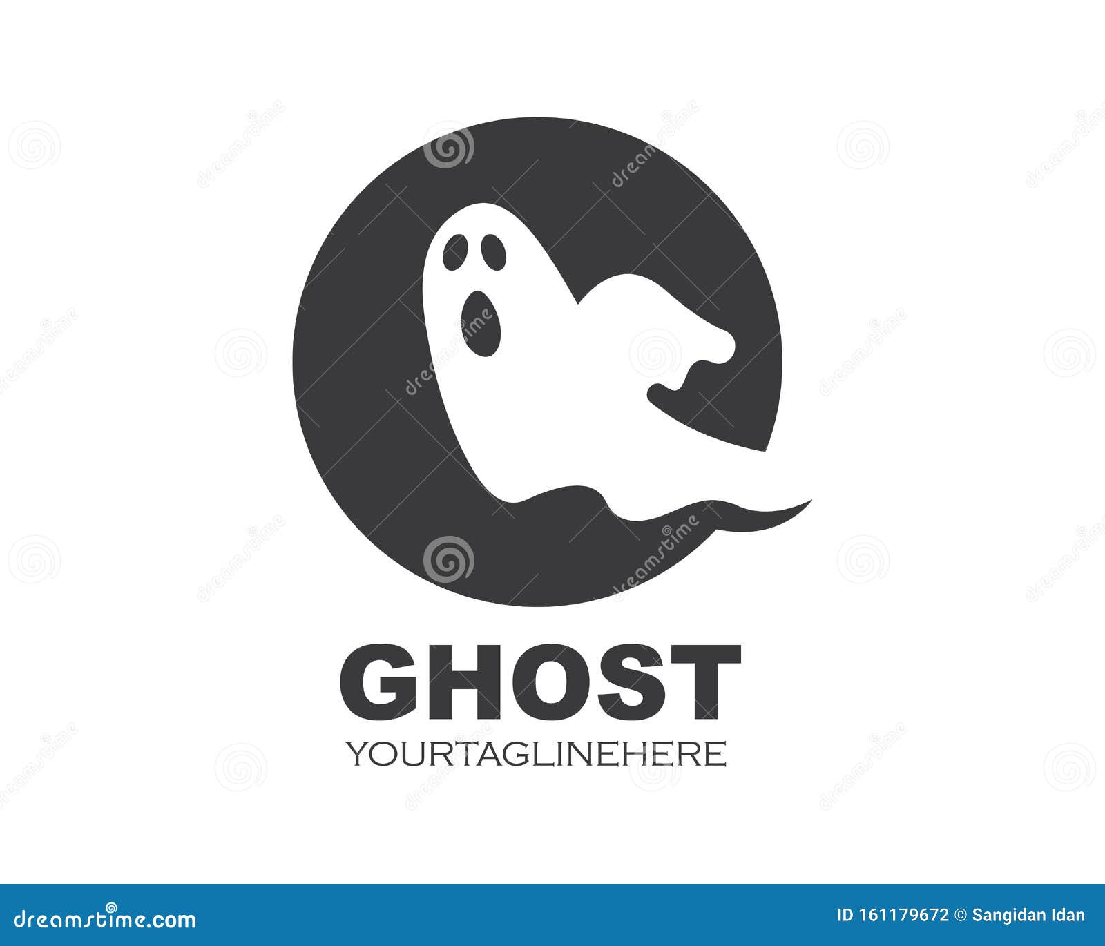 Ghost Bar Logo Vector Template. Flat Vector Illustration On White ...
