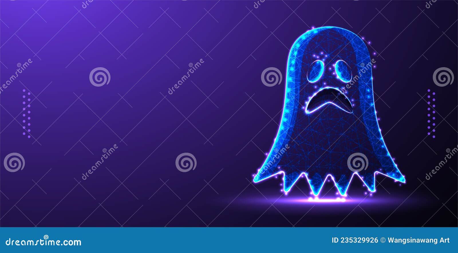 Ghost Low Poly Wireframe Vector Illustration Isolated Background Stock ...