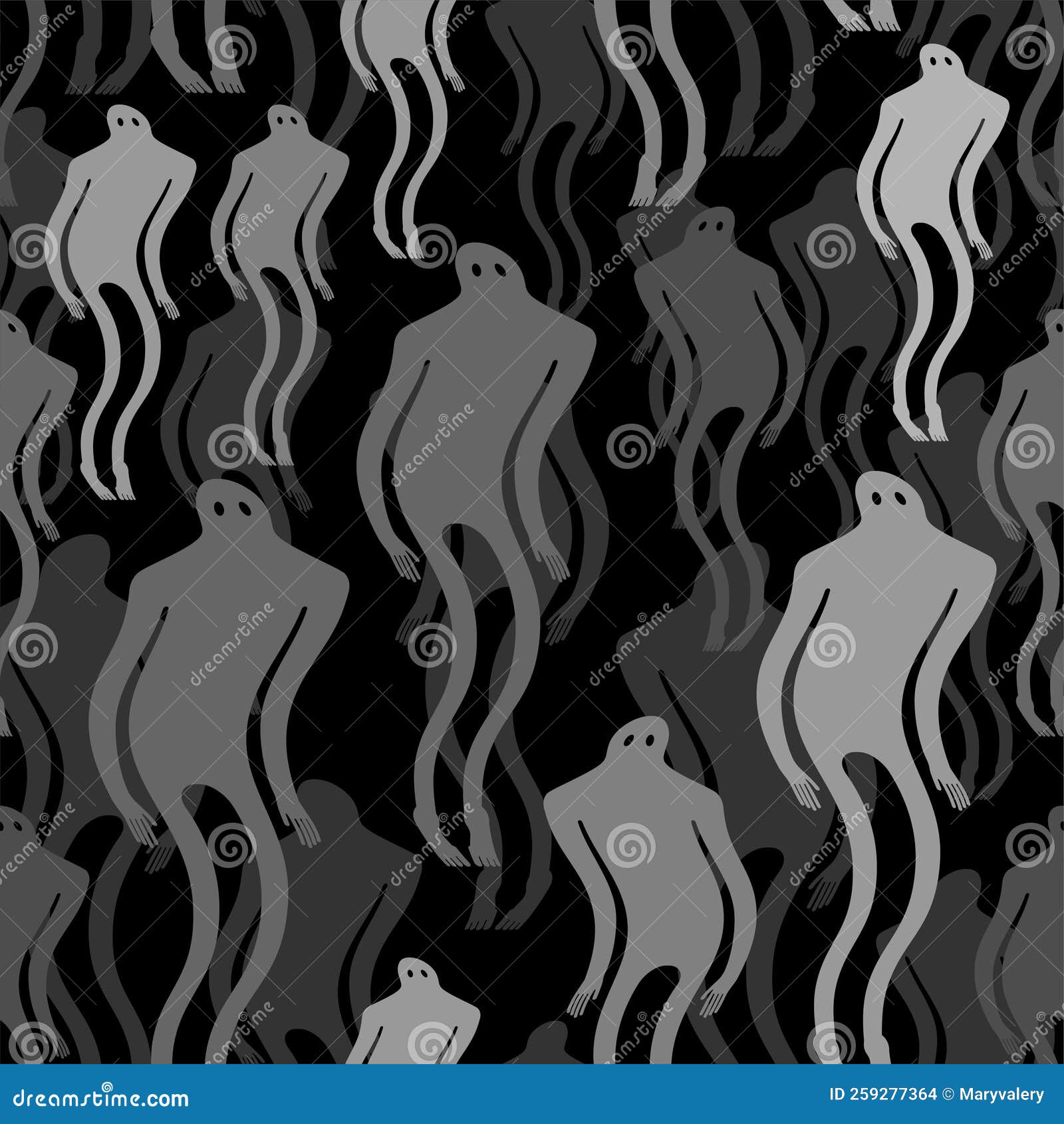 Ghost Man Pattern Seamless. Human Phantom Background Stock Vector ...