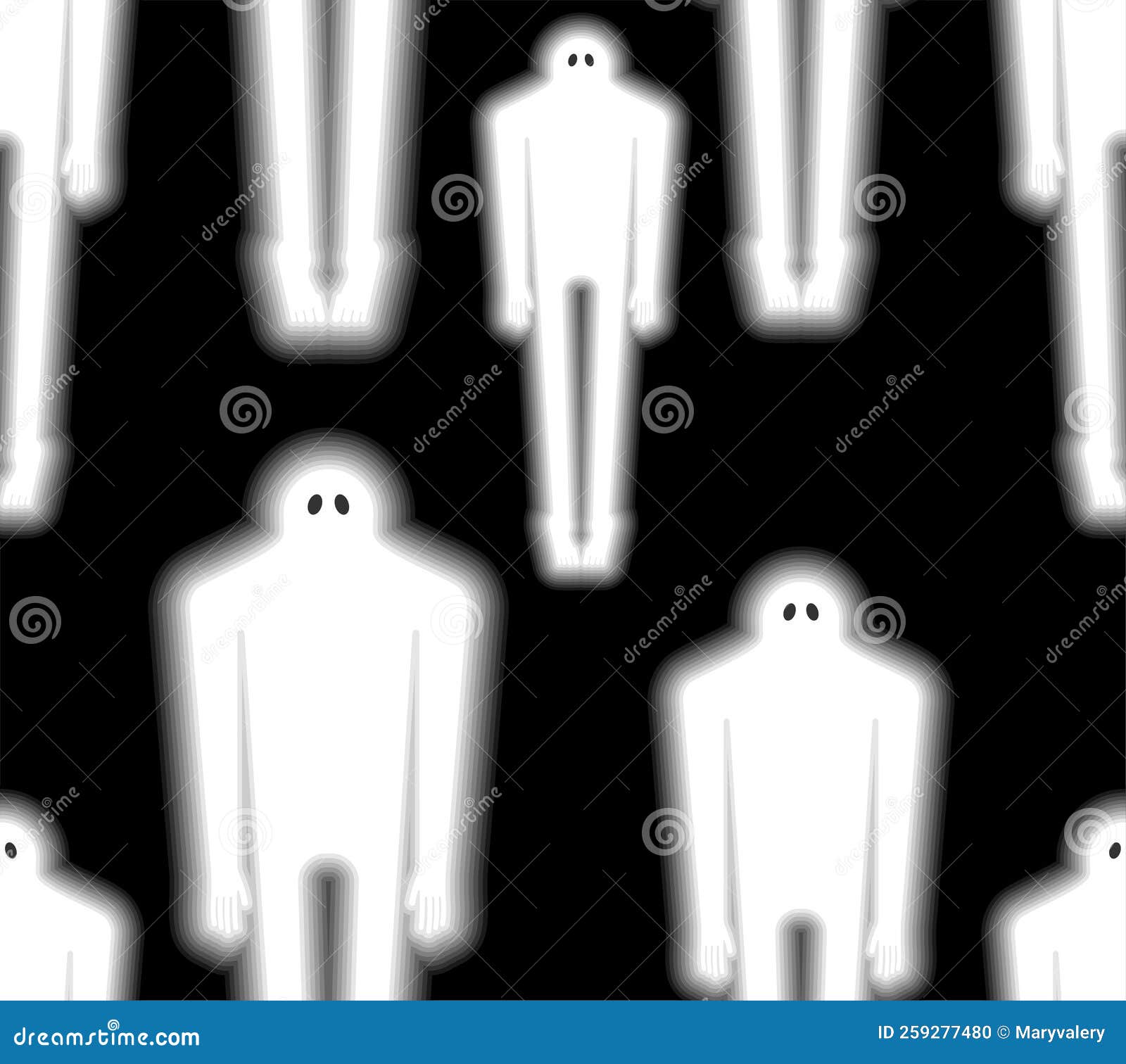 Ghost Man Pattern Seamless. Human Phantom Background Stock Vector ...