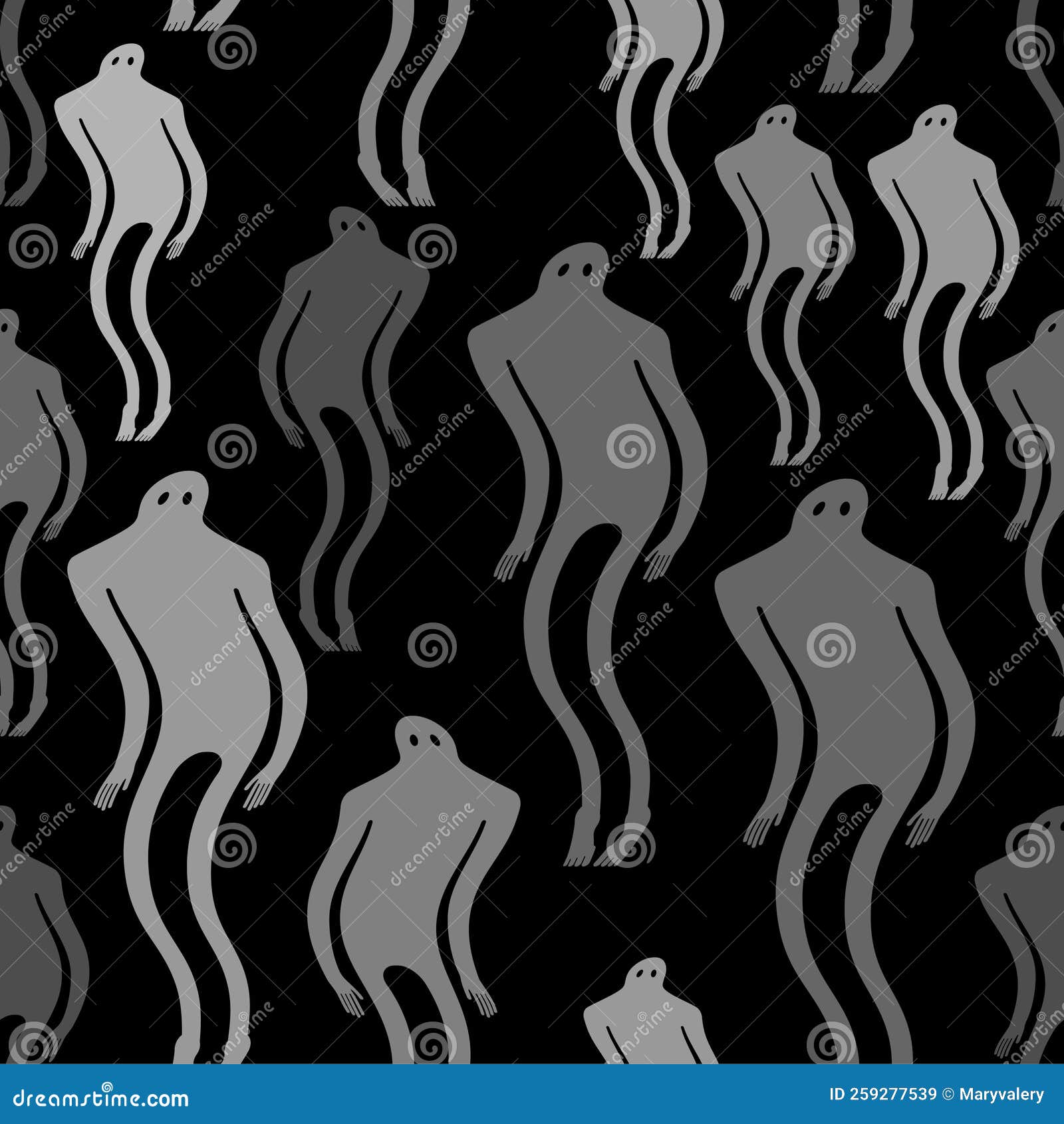 Ghost Man Pattern Seamless. Human Phantom Background Stock Vector ...