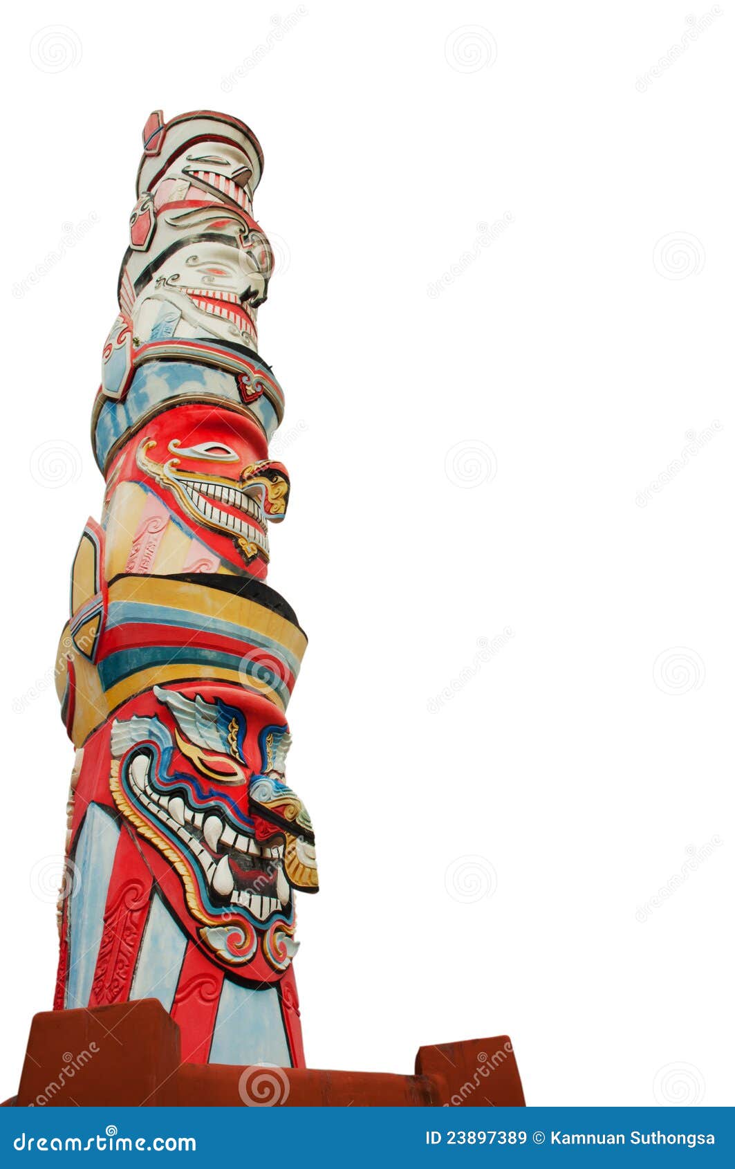Totem Mask Object Of Worship Dayak Art Royalty-Free Cartoon ...