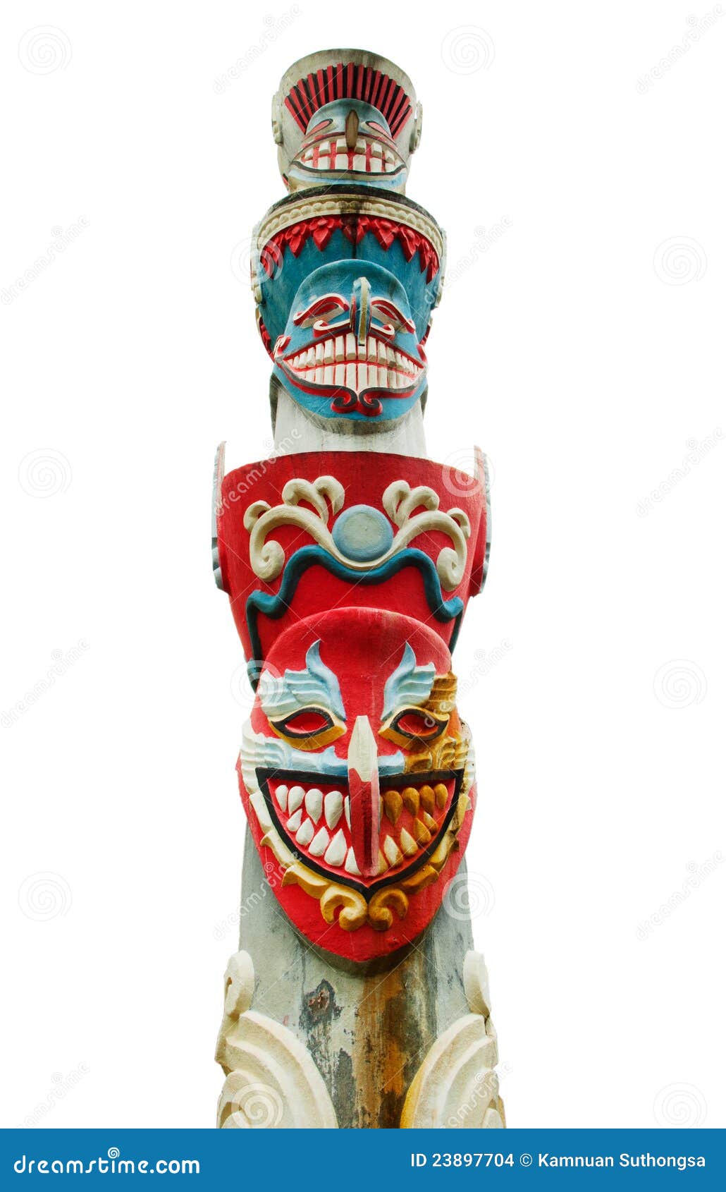 Totem Mask Object Of Worship Dayak Art Royalty-Free Cartoon ...
