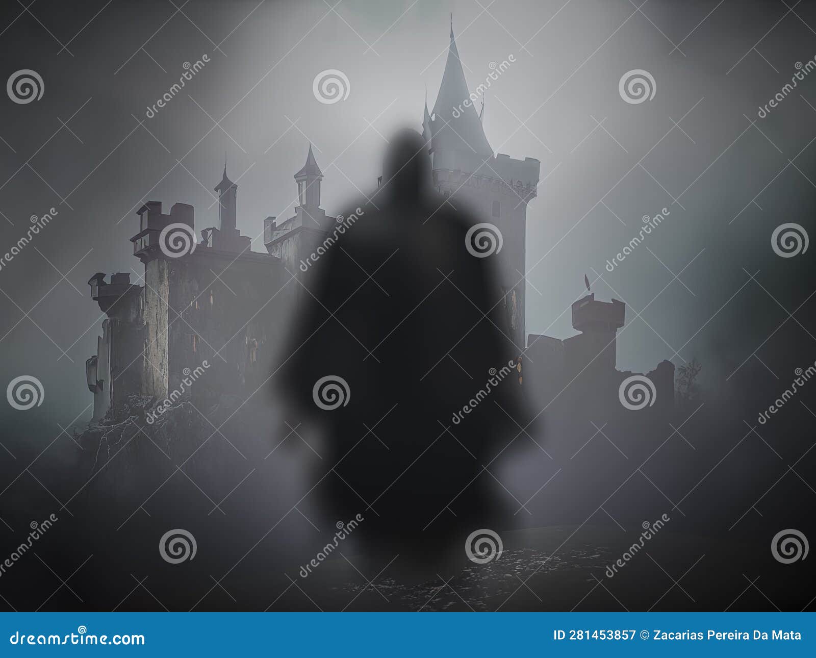 Ghost from medieval castle stock image. Image of landmark - 281453857