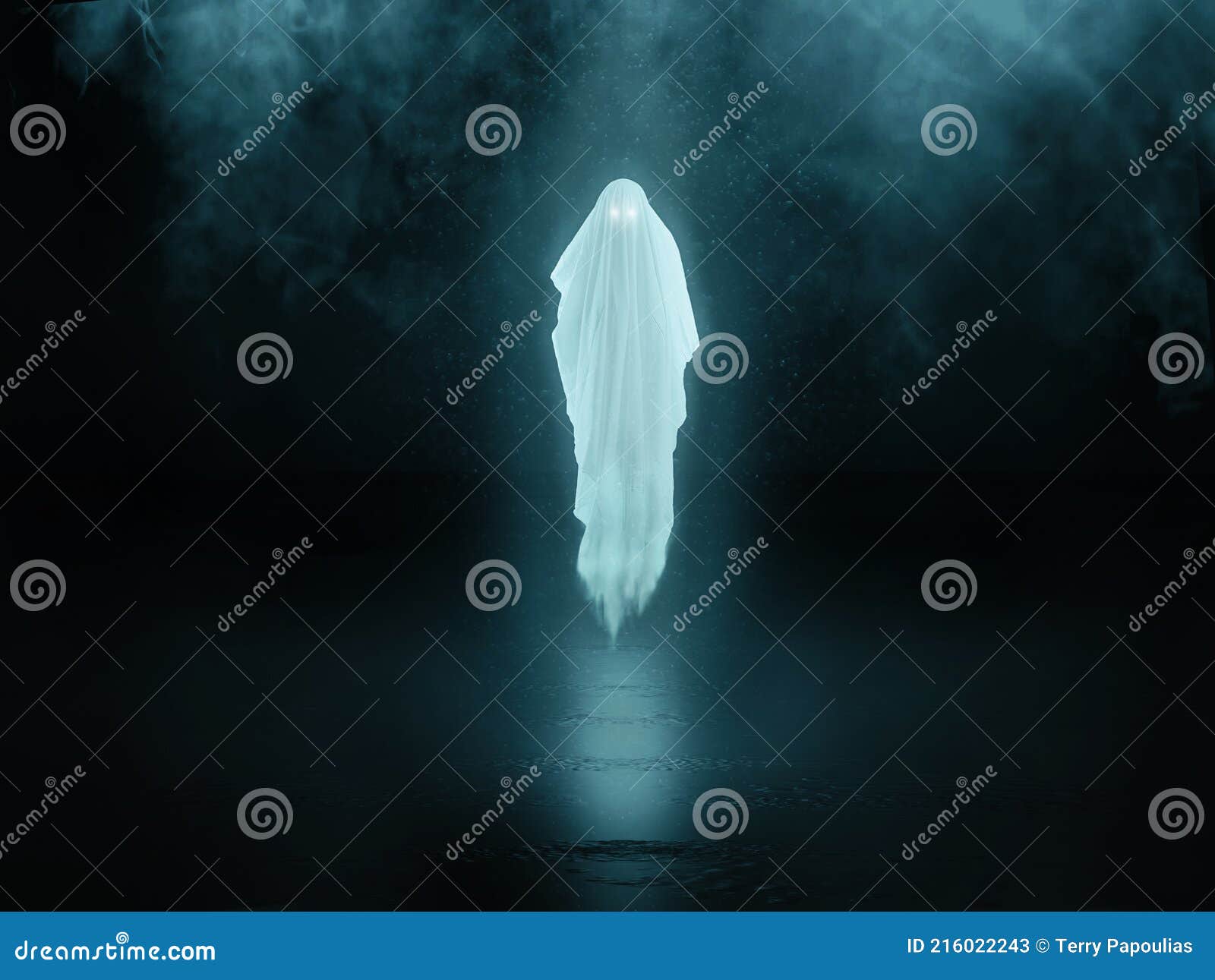 A Ghost on a Minimal Dark Background Stock Image - Image of composition ...