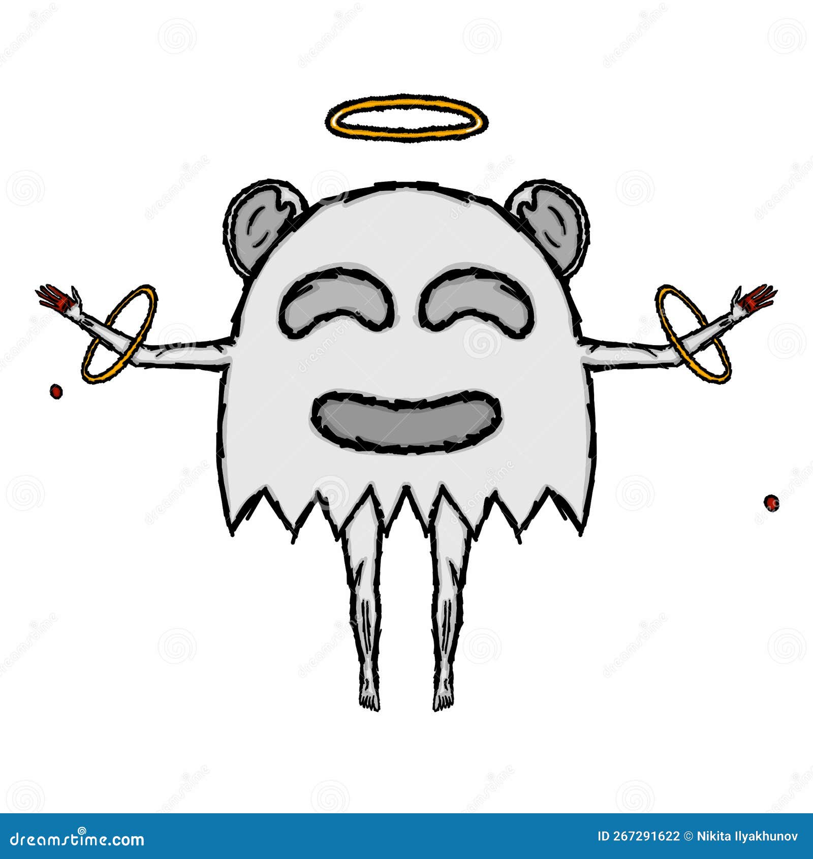 Ghost mouse angel stock illustration. Illustration of text - 267291622