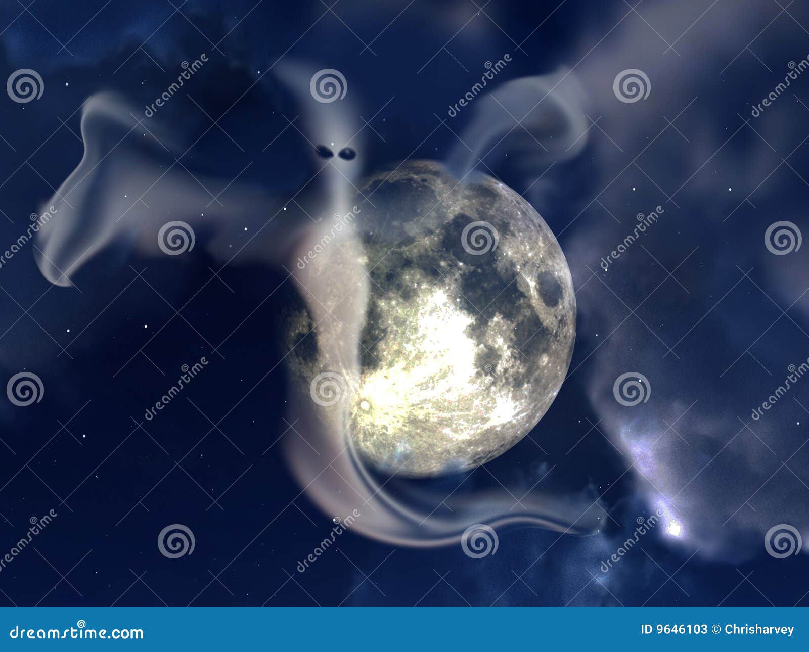 Ghost and Night Sky stock illustration. Illustration of blue - 9646103