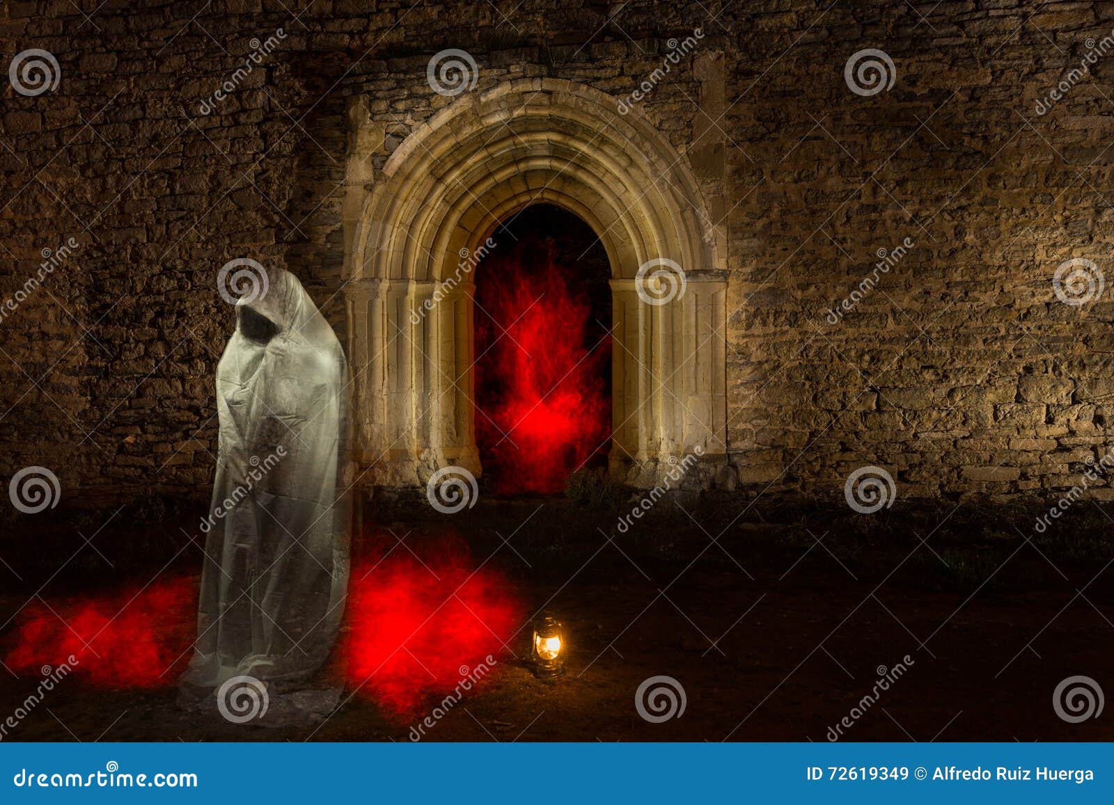 Ghost stock image. Image of reverend, church, ghost, torch - 72619349