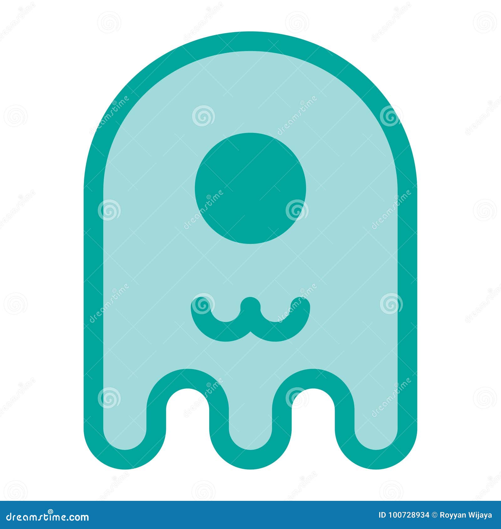 Ghost One Eye Cat Mouth Uwu Face Stock Vector - Illustration of evil ...