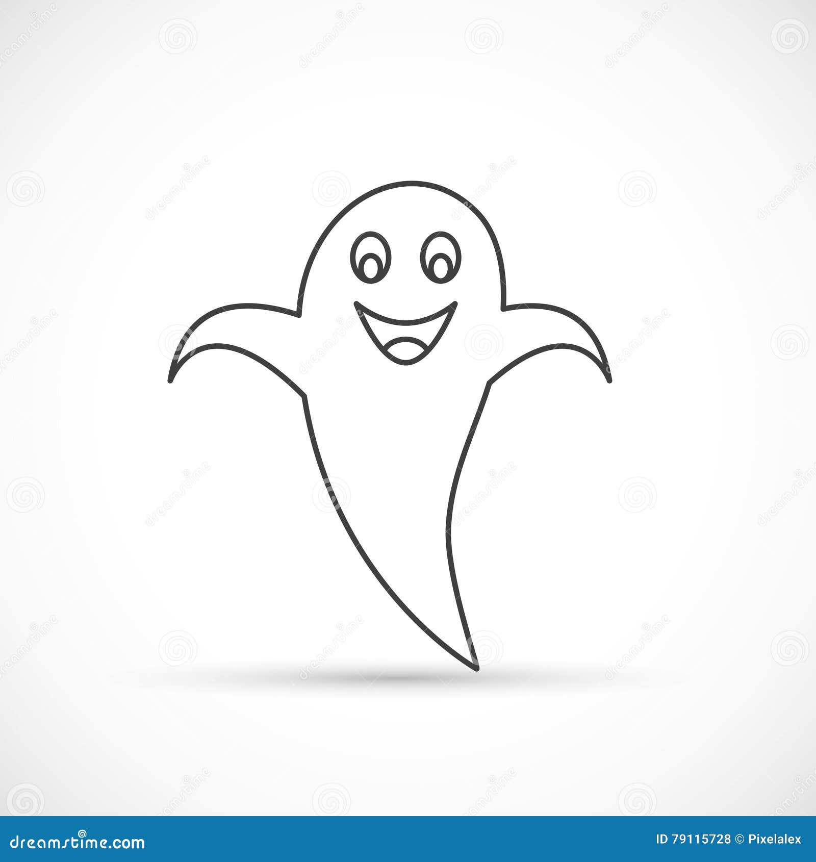 Ghost outline icon stock vector. Illustration of haunting - 79115728