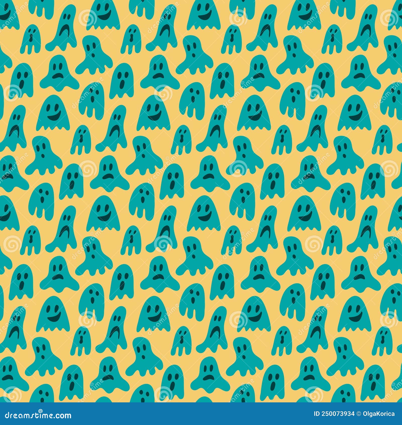 Ghost Phantom Bogey Seamless Pattern, Eps 10 Vector Illustration Stock ...