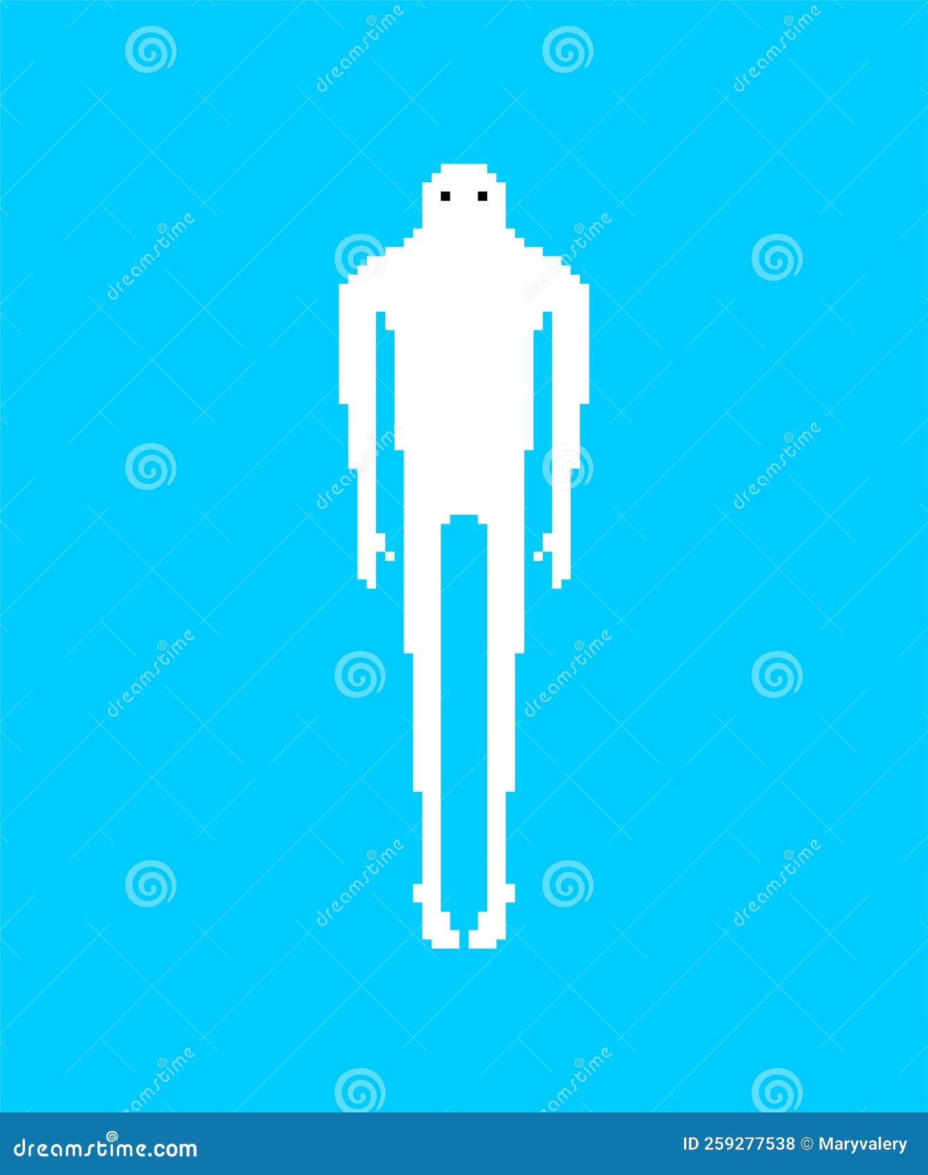 Ghost Pixel Art. 8 Bit Human Phantom Stock Vector - Illustration of ...