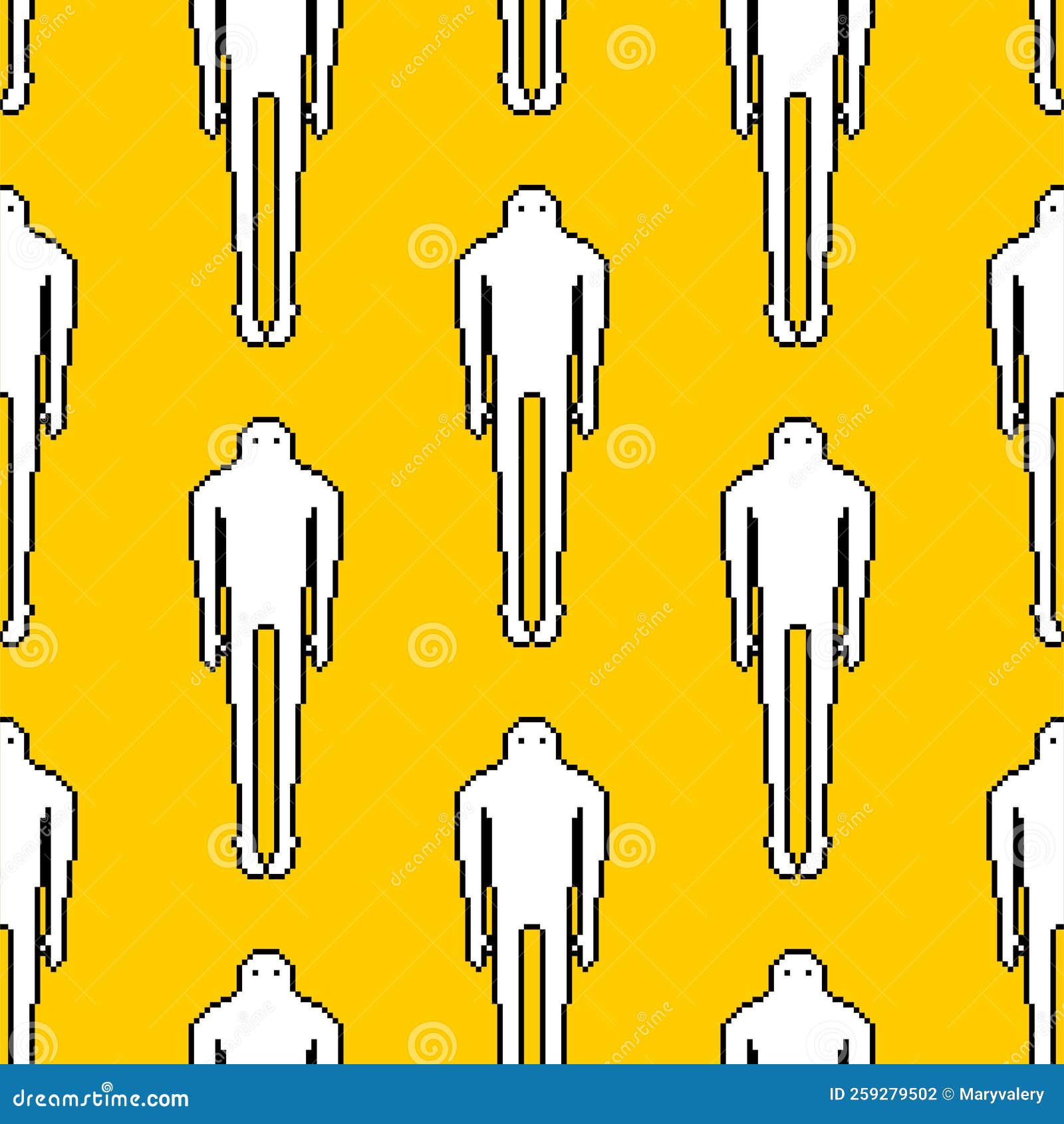 Ghost Pixel Art Pattern Seamless. 8 Bit Human Phantom Background Stock ...