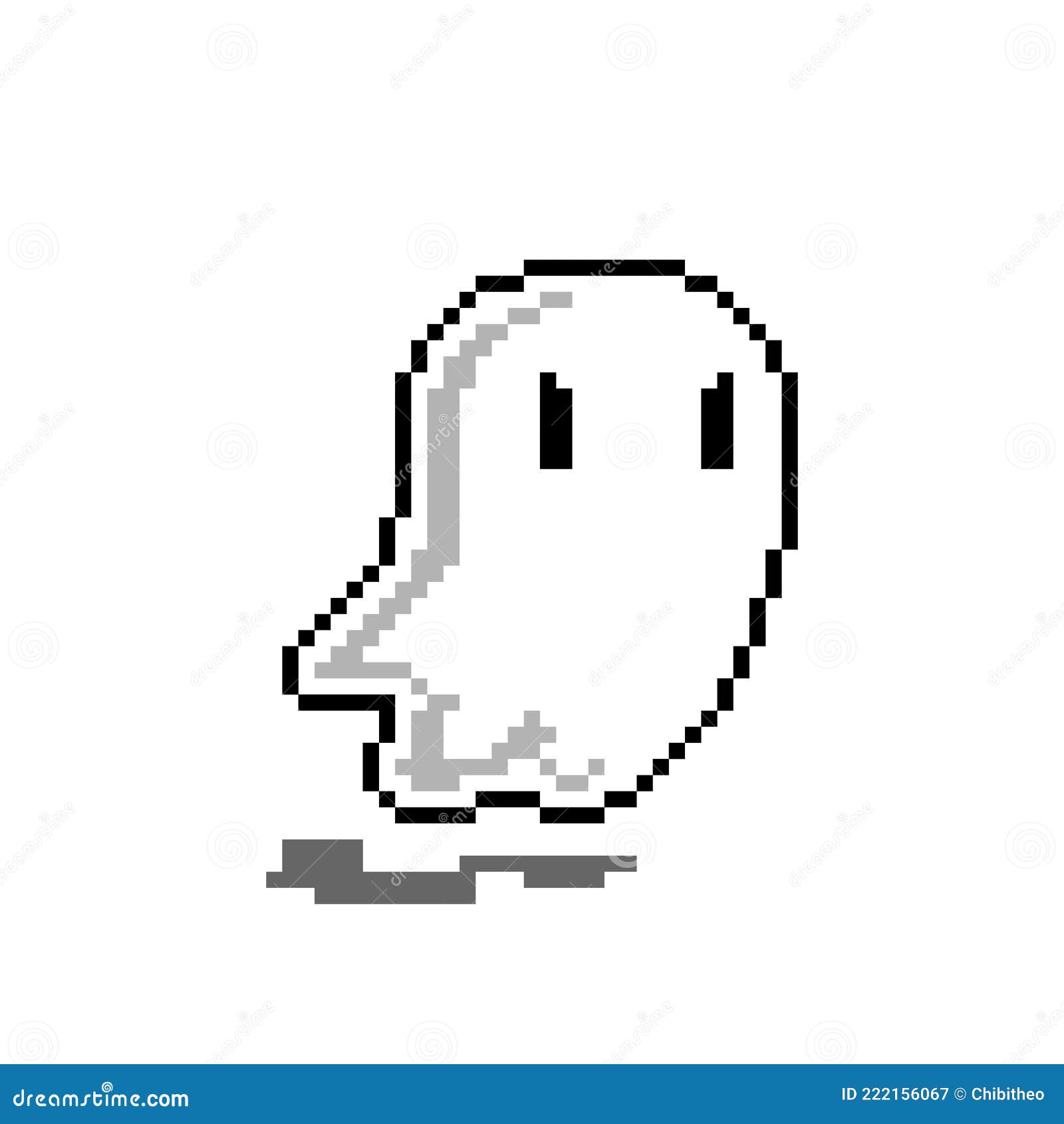 Ghost Pixel Art. Spooky Cartoon Pixelated 8 Bit. Vector Illustration ...