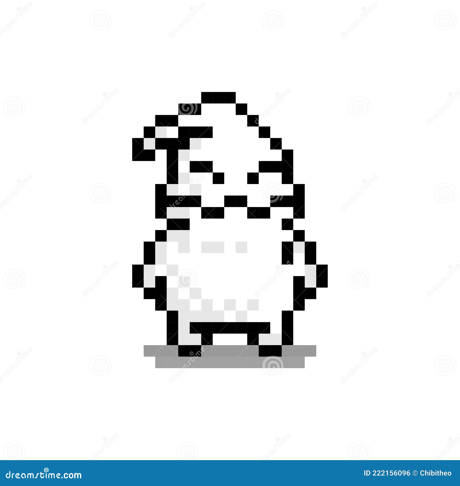 Ghost Pixel Art. Spooky Cartoon Pixelated 8 Bit. Vector Illustration ...