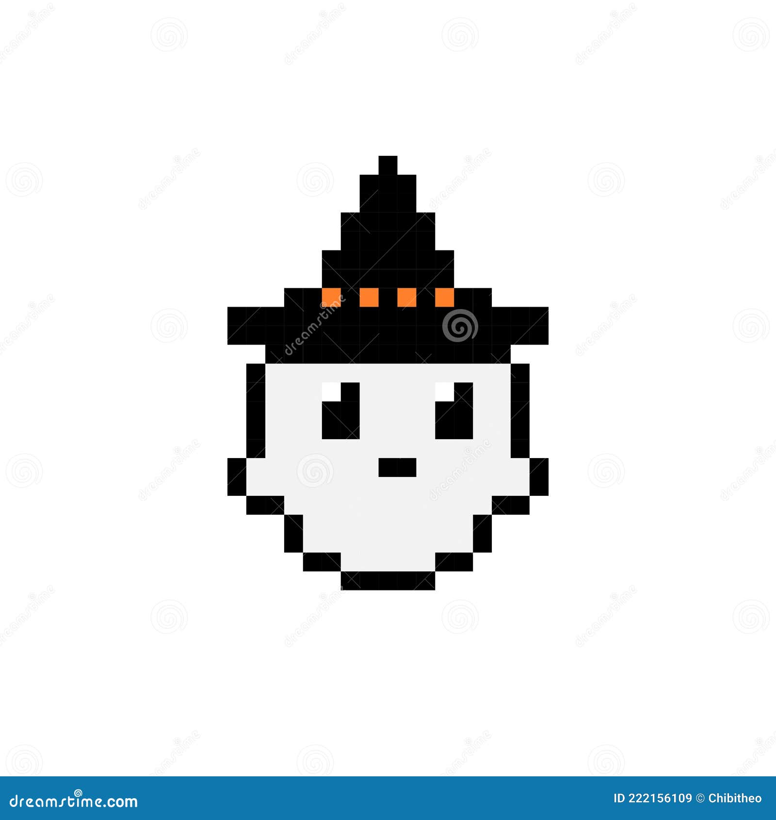 Ghost Pixel Art. Spooky Cartoon Pixelated 8 Bit. Vector Illustration ...