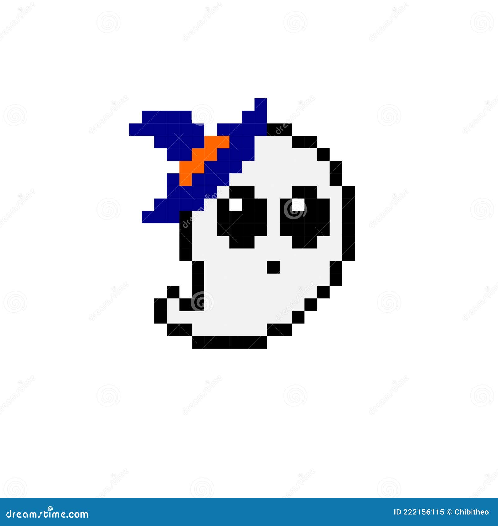 Ghost Pixel Art. Spooky Cartoon Pixelated 8 Bit. Vector Illustration ...