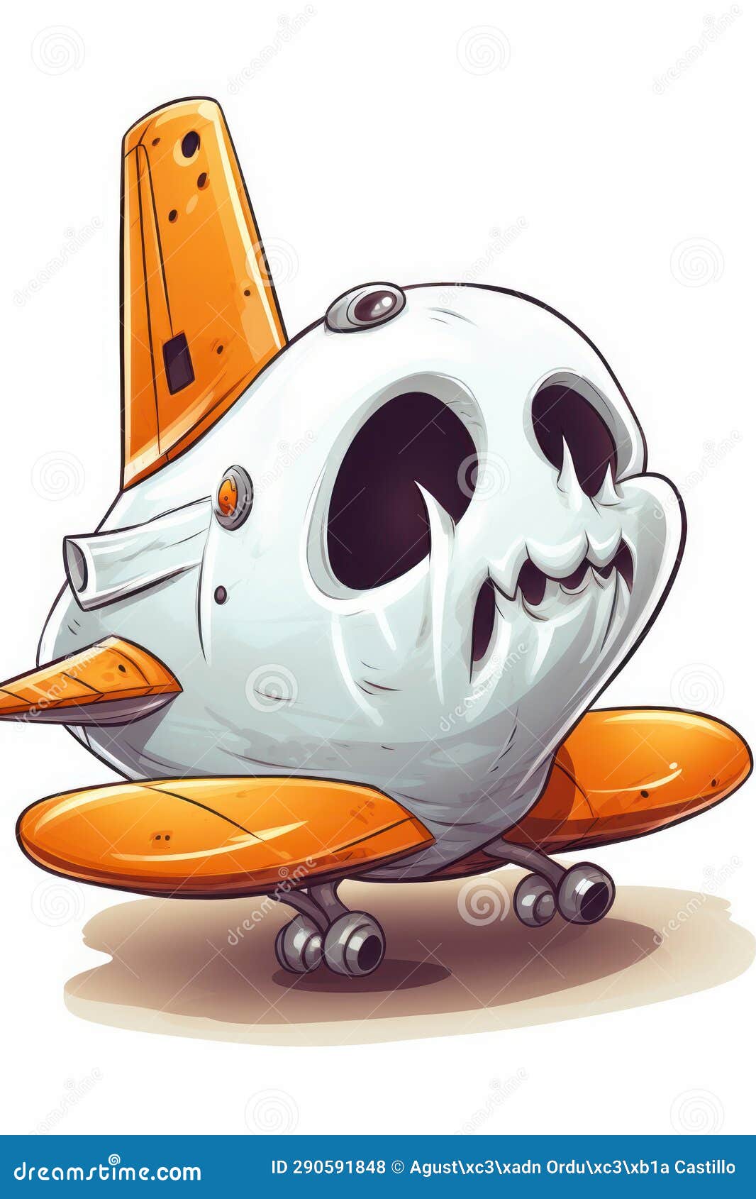 Ghost Plane Cartoon. Halloween Illustration. Stock Illustration ...