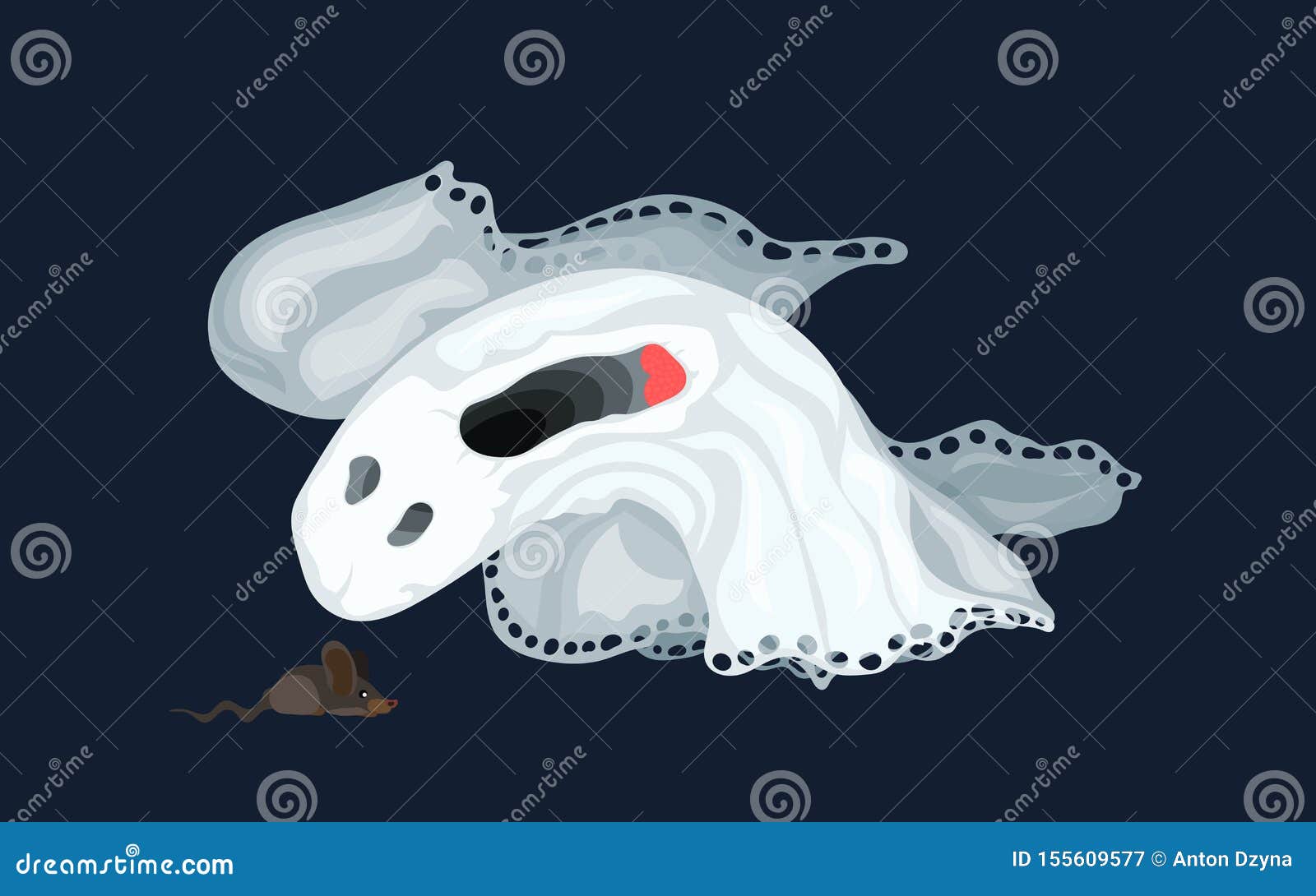 A Ghost is Played with a Mouse a Bright Image Stock Illustration ...