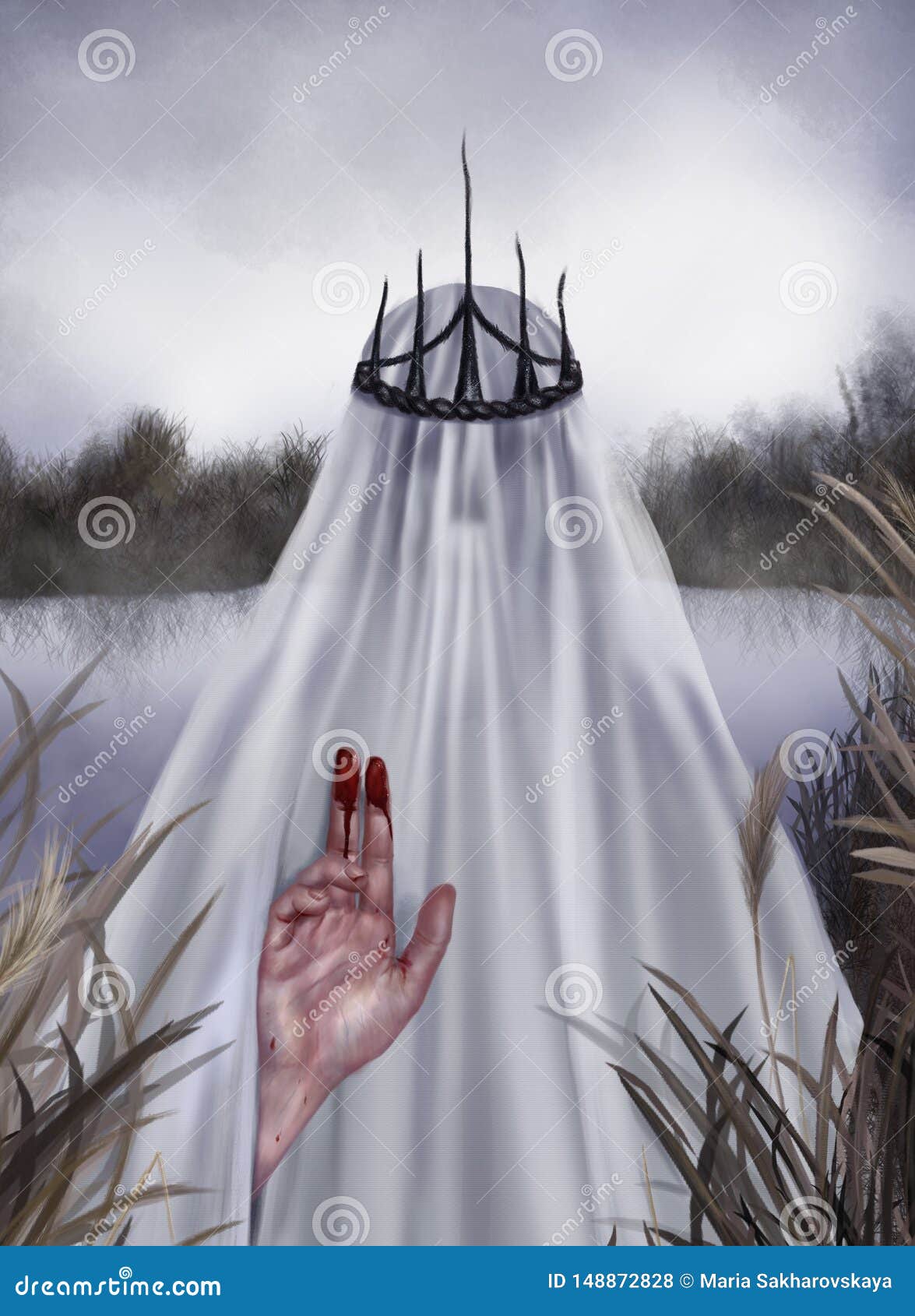 The Ghost of the river stock illustration. Illustration of dark - 148872828