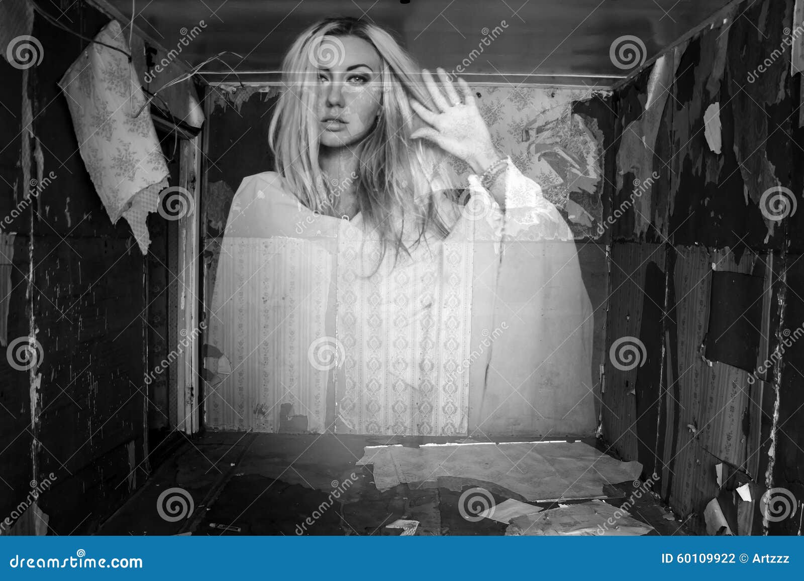 Ghost in a room stock photo. Image of dress, alone, death - 60109922