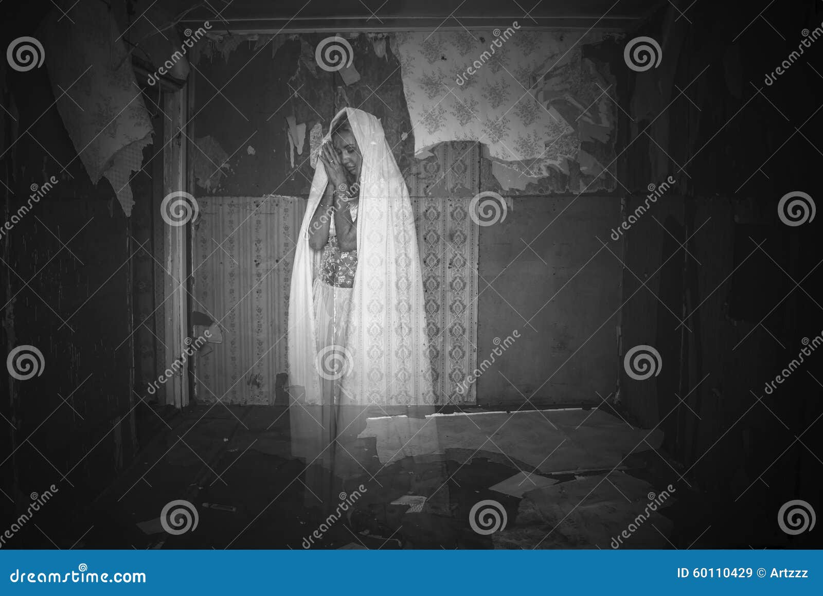 Ghost in a room stock image. Image of apparition, black - 60110429