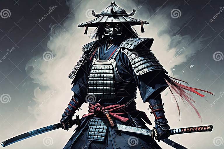 Ghost Samurai, Samurai Warrior Bound by a Ghostly Curse, Wearing Shabby ...