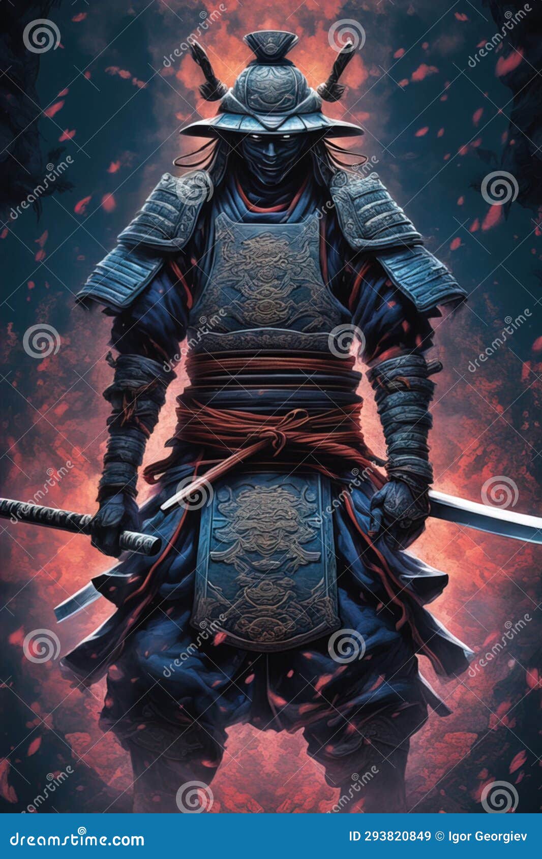 Ghost Samurai, Samurai Warrior Bound by a Ghostly Curse, Wearing Shabby ...