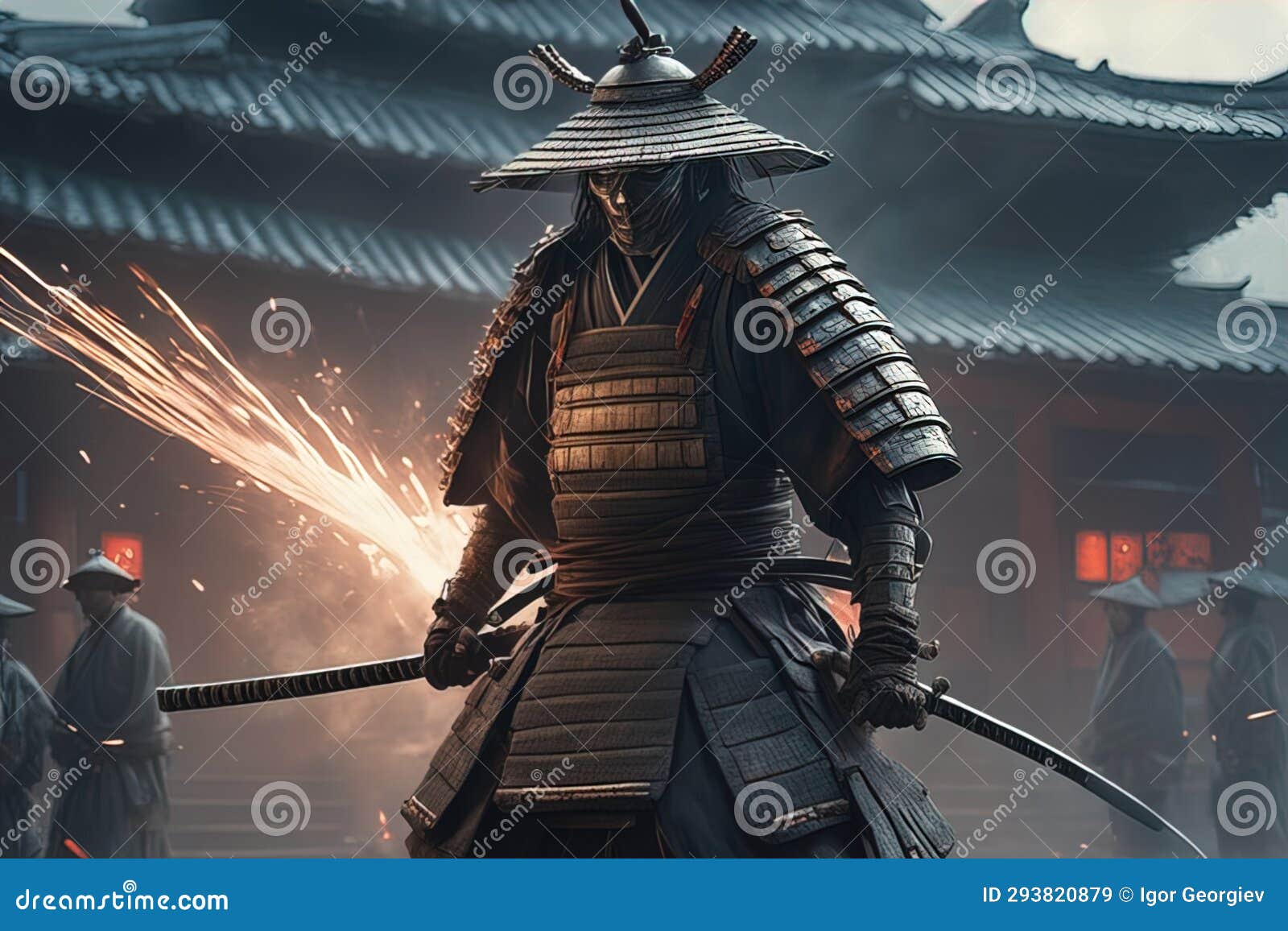 Ghost Samurai, Samurai Warrior Bound by a Ghostly Curse, Wearing Shabby ...