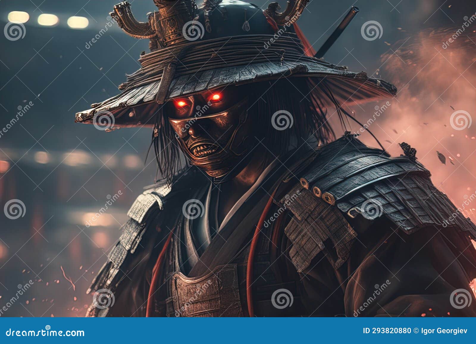 Ghost Samurai, Samurai Warrior Bound by a Ghostly Curse, Wearing Shabby ...