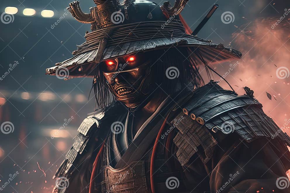 Ghost Samurai, Samurai Warrior Bound by a Ghostly Curse, Wearing Shabby ...