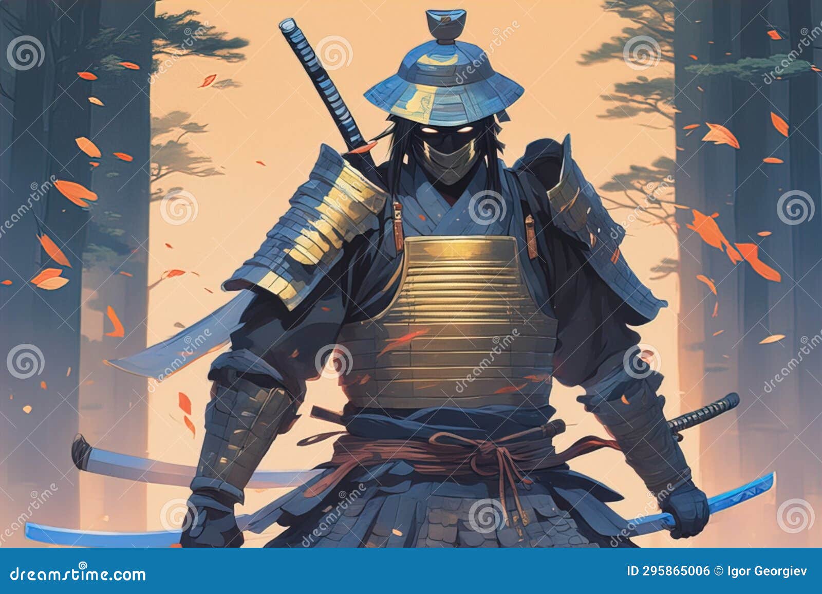 Ghost Samurai, Samurai Warrior Bound by a Ghostly Curse, Wearing Shabby ...