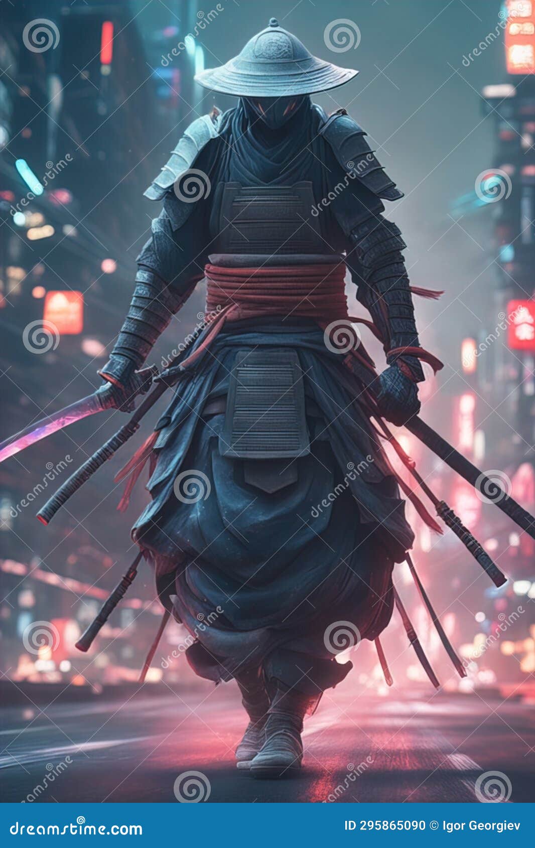 Ghost Samurai, Samurai Warrior Bound by a Ghostly Curse, Wearing Shabby ...
