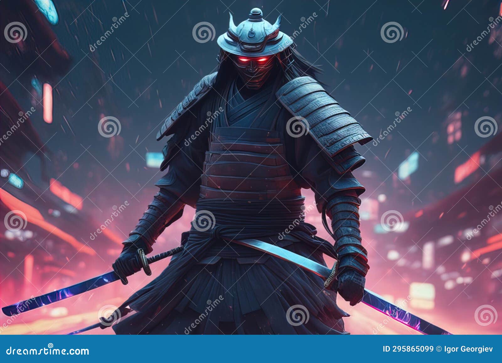 Ghost Samurai, Samurai Warrior Bound by a Ghostly Curse, Wearing Shabby ...