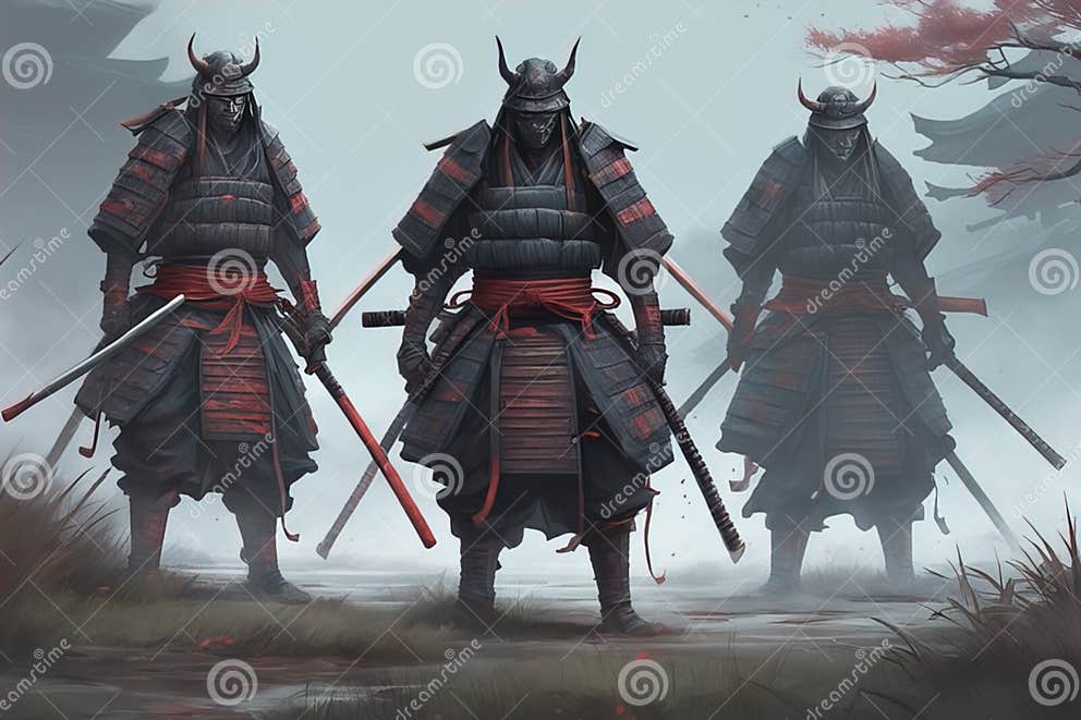 Ghost Samurai, Samurai Warrior Bound by a Ghostly Curse, Wearing Shabby ...