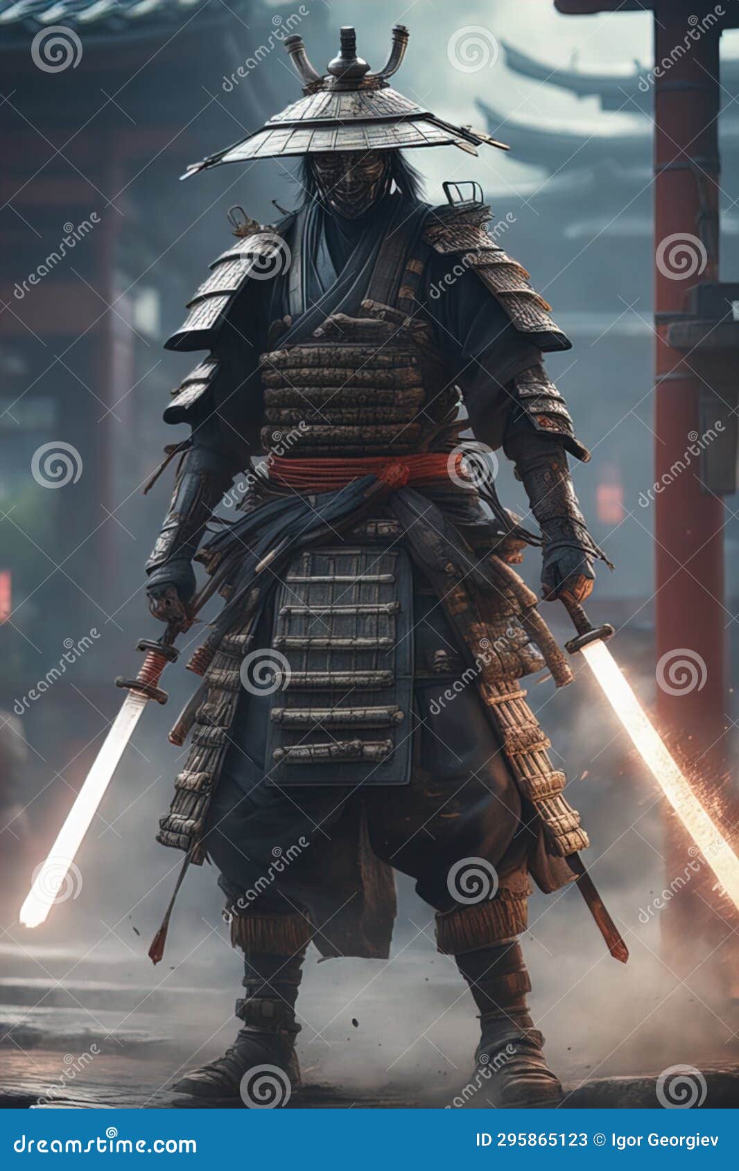 Ghost Samurai, Samurai Warrior Bound by a Ghostly Curse, Wearing Shabby ...