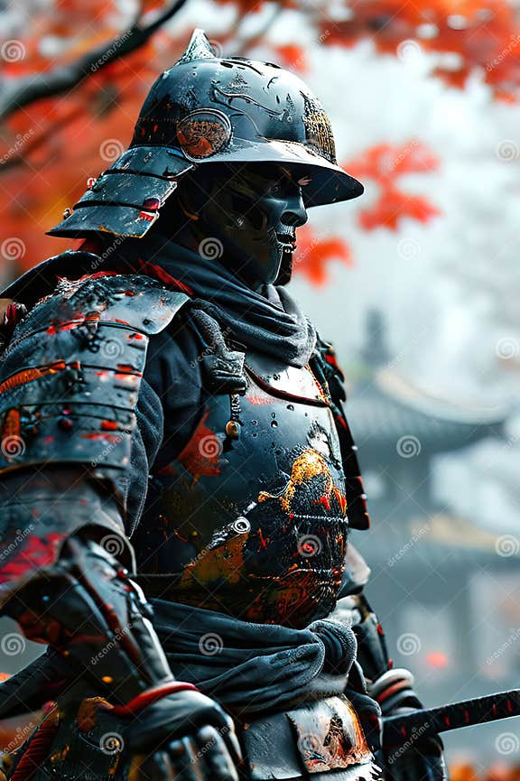 Ghost Samurai, Samurai Warrior Bound by a Ghostly Curse, Wearing Shabby ...