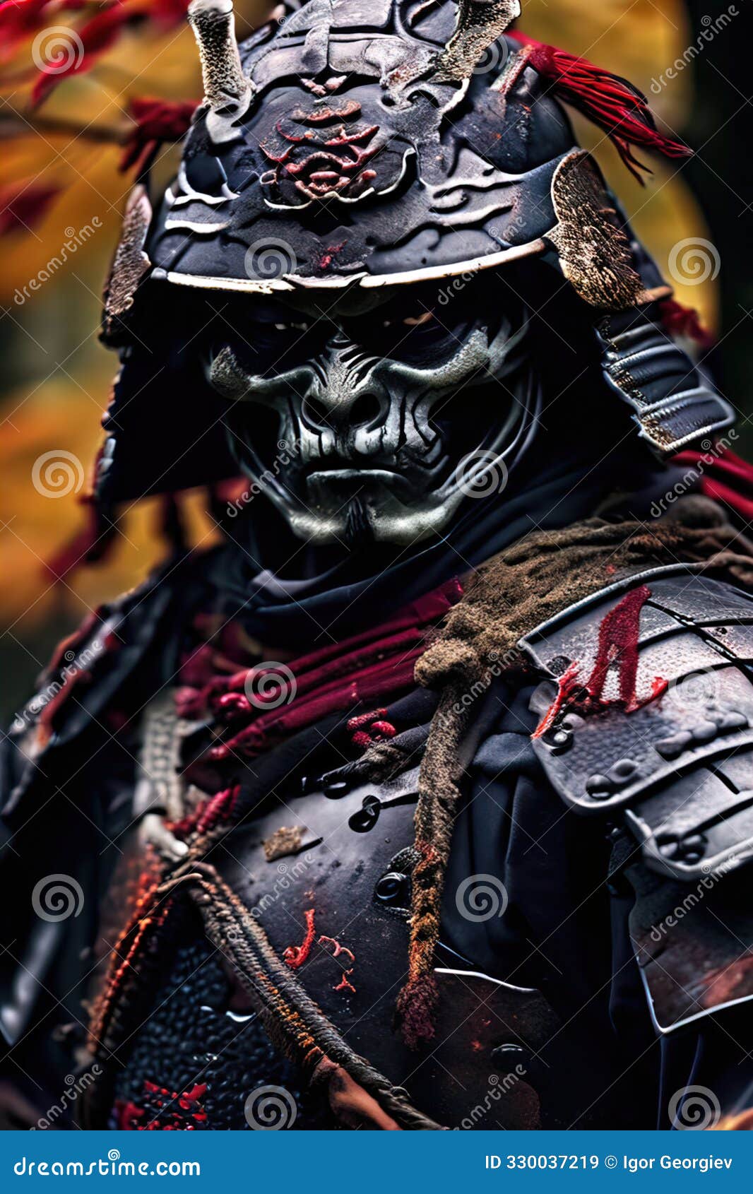 Ghost Samurai, Samurai Warrior Bound by a Ghostly Curse, Wearing Shabby ...