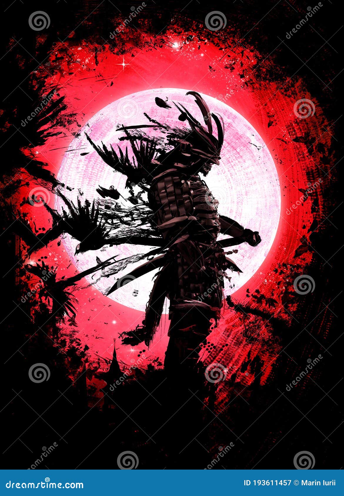 Samurai Spirit Part2 Japanese Calligraphy Cartoon Vector ...