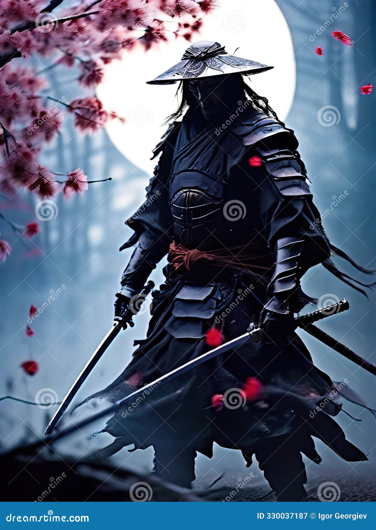 Ghost Samurai, Samurai Warrior Bound By A Ghostly Curse, Wearing Shabby ...
