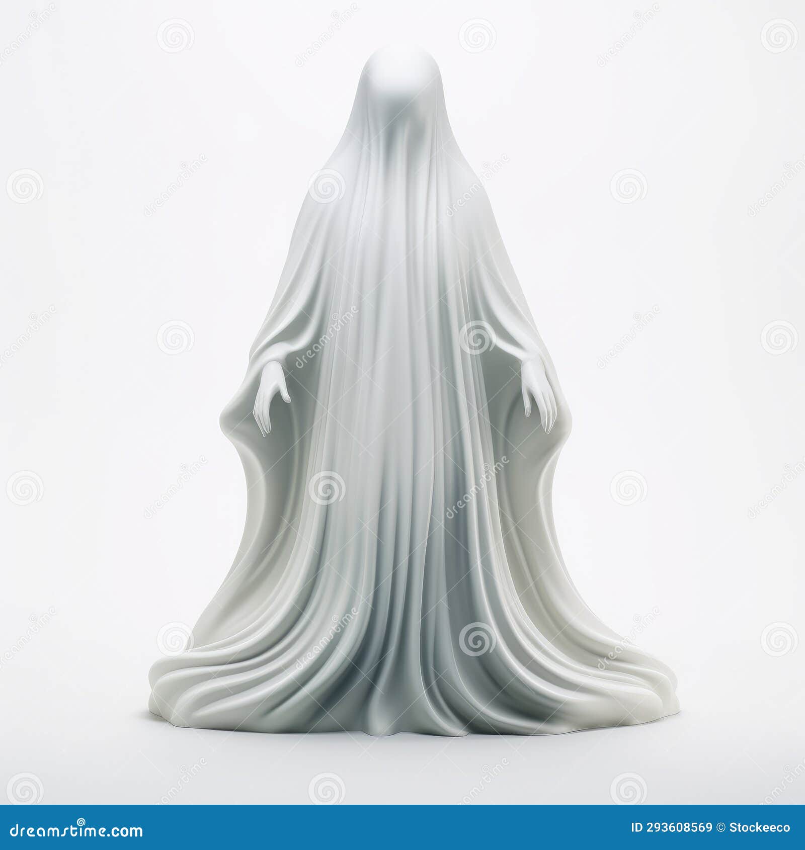Translucent White Ghost Statue On White Background - Mark Henson Style ...