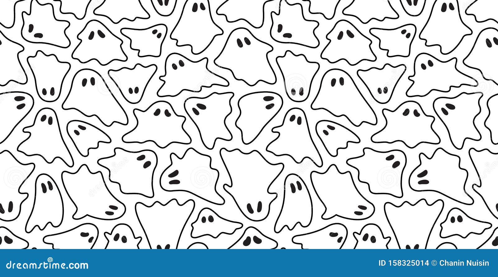 Ghost Seamless Pattern Halloween Spooky Camouflage Scarf Isolated ...