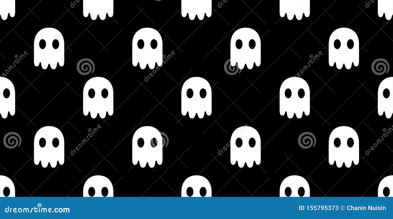 Ghost Seamless Pattern Halloween Spooky Devil Evil Cartoon Illustration ...