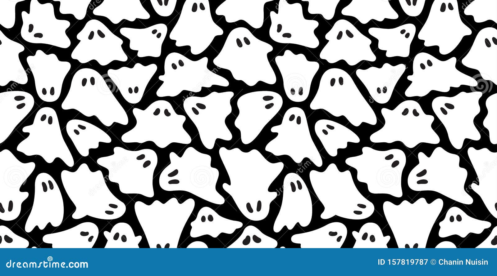 Ghost Seamless Pattern Halloween Vector Spooky Camouflage Scarf ...