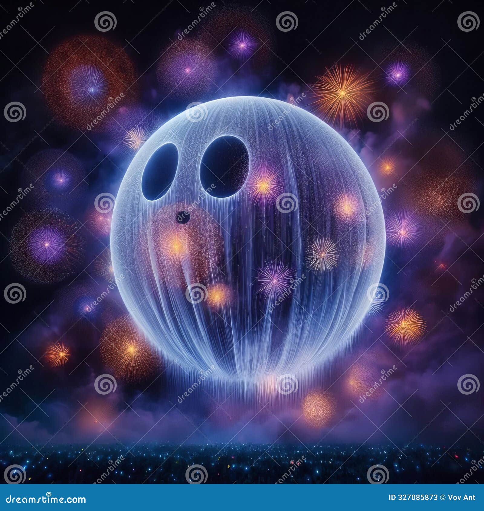 156 26. Ghost Shells_ Large, Spherical Fireworks that Stock Image ...