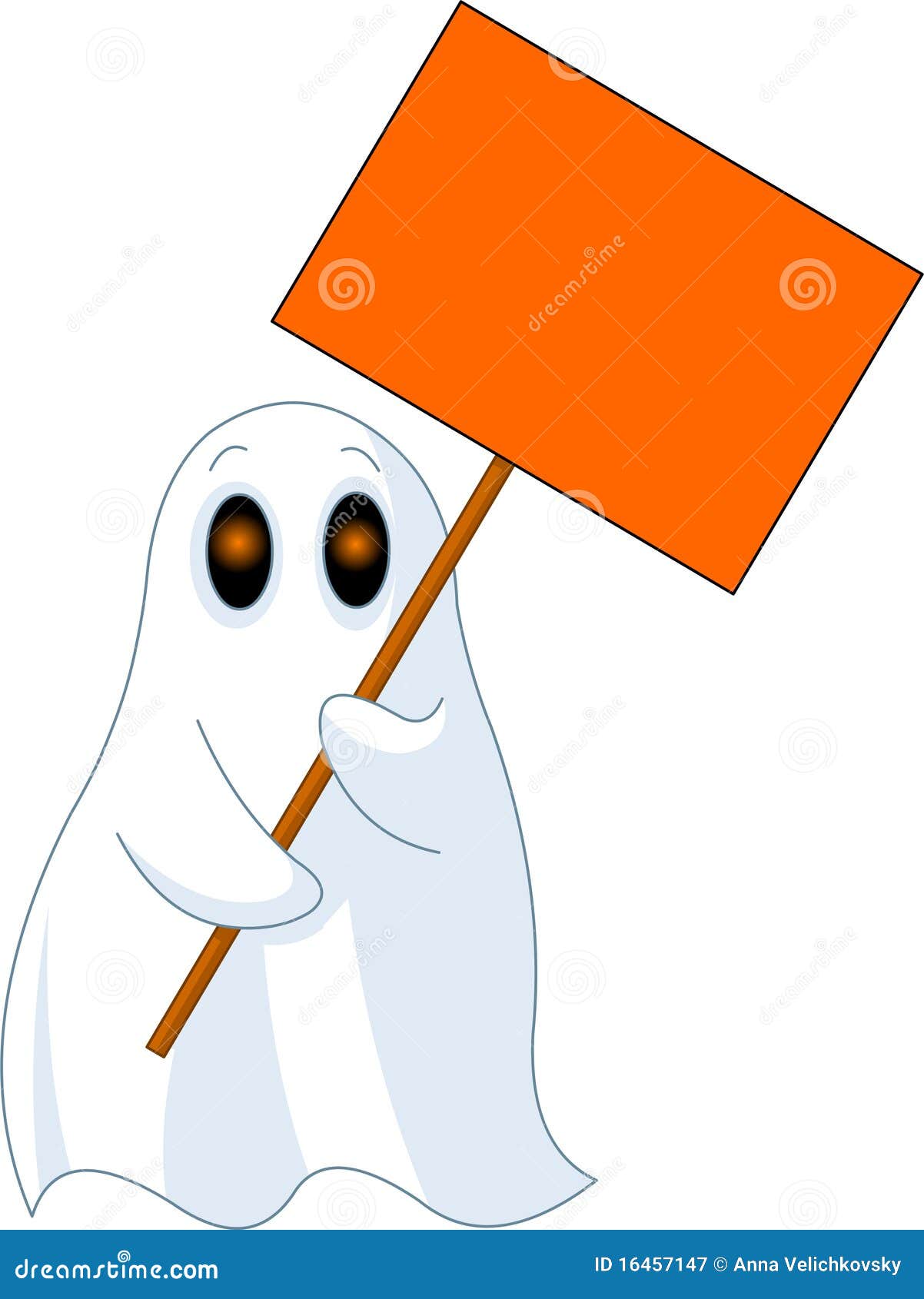 Ghost with sign stock vector. Illustration of scary, halloween - 16457147