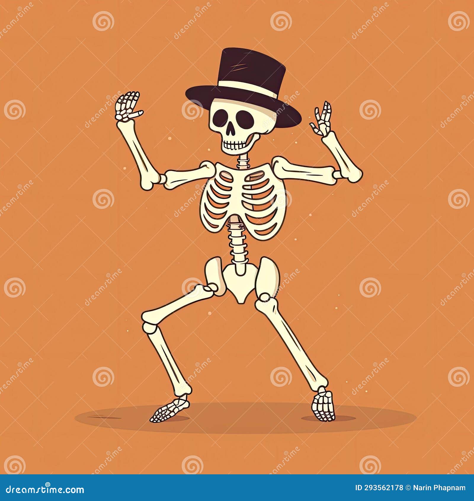 Ghost Skeleton Concept Halloween Day Stock Illustration - Illustration ...